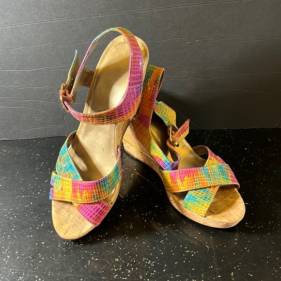 Shoes | Multi Color Platform Sandals | Poshmark